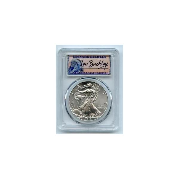 2012 $1 アメリカン シルバー イーグル ドル 1オンス PCGS MS70 レナード バックリー