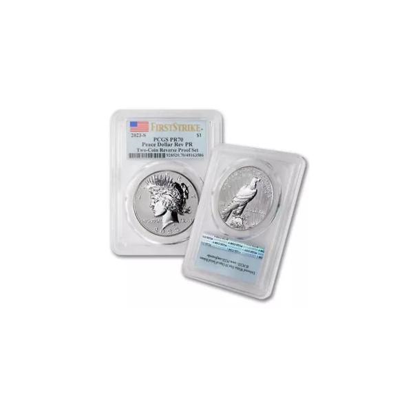 2023-S $1 US シルバー ピース ドル リバース プルーフ PCGS PR70 ファースト ストライク コイン フラグ