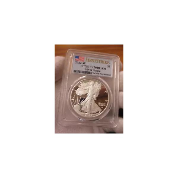 2022-W プルーフ シルバー イーグル PCGS PR70 DCAM ファースト ストライク (Pristine Coin)