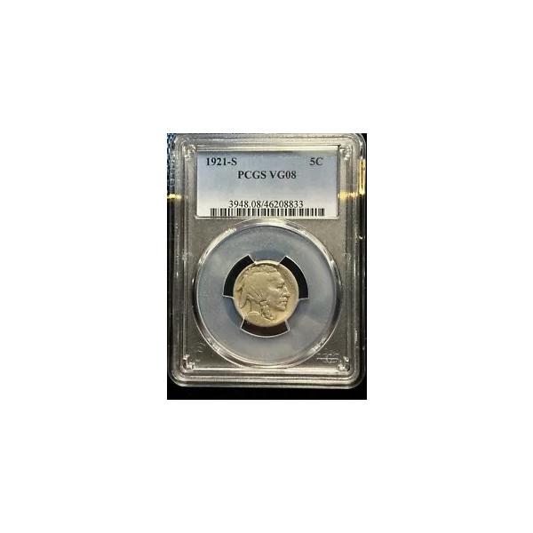 1921-S バッファロー ニッケル - 5c PCGS VG08