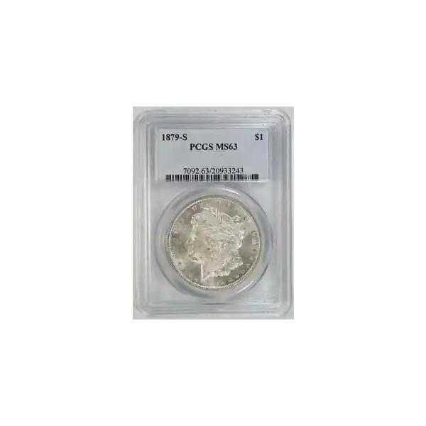 1879 S モーガン シルバー ドル $1 PCGS 認定 MS 63 ミントステート UNC (243)