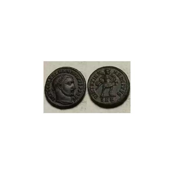 Maximinus II Daia 希少な本物の古代ローマ コイン 311AD 火星のトロフィー スピア シールド