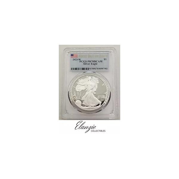 2023-W プルーフ アメリカン シルバー イーグル 発行初日 PCGS PR70 DCAM