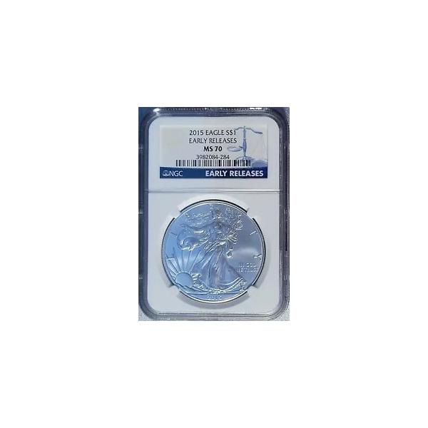 2015 Silver Eagle--NGC MS-70 初期リリース--Justice Label