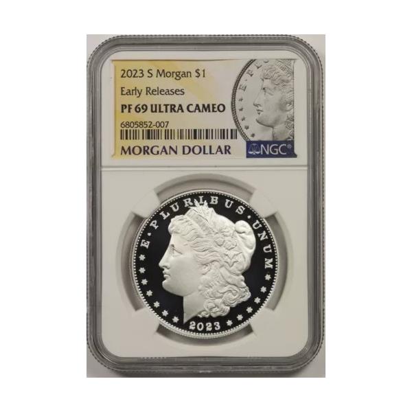 2023-S $1 モーガン シルバー ダラー NGC PF 69 UCAM 早期リリース モーガン ラベル