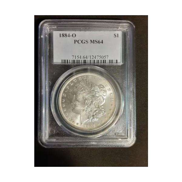 1884-O モルガン シルバー ダラー グレード PCGS MS64 未流通コイン - 送料無料