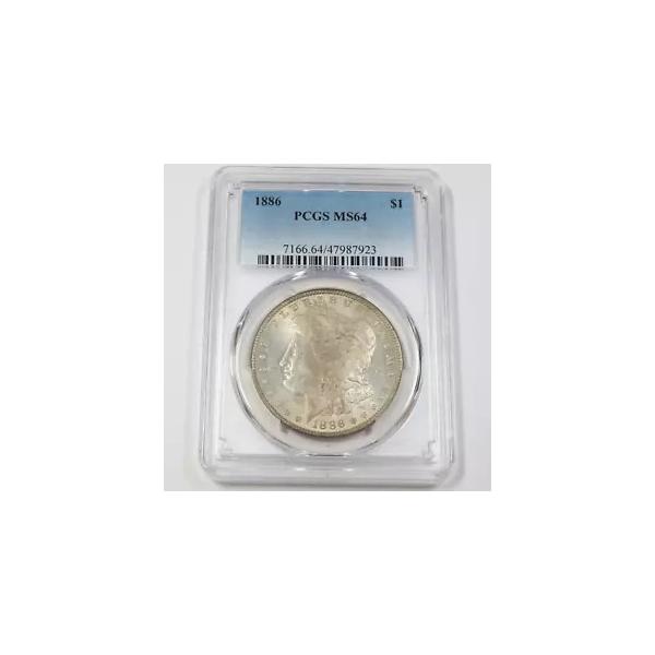 1886 P PCGS MS64 - トーン シルバー モルガン ドル - 1 米国ドル コイン #44972A