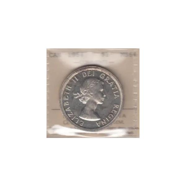 1954 カナダ シルバー 1 ドル $1 コイン - ICCS MS64