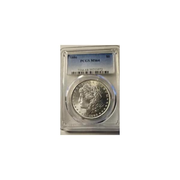 1886 モーガン シルバー ダラー PCGS MS64 ブラスト ホワイト ラスター PQ *GEM*