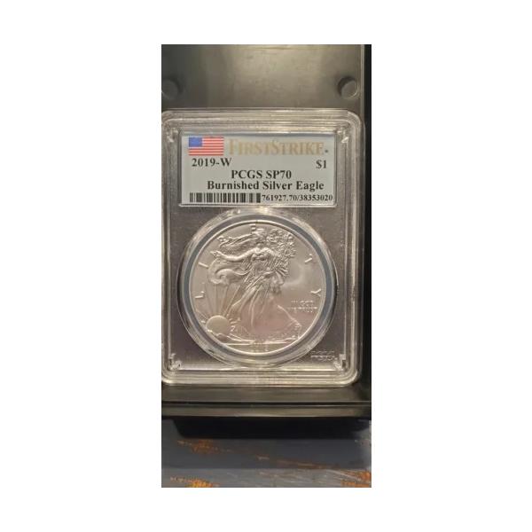 完璧！ 2019-W PCGS SP70 バーニッシュシルバー イーグル