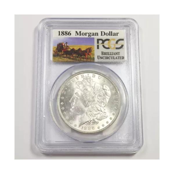 1886 P PCGS UNC ブリリアント未流通 - シルバー モルガン ドル $1 US コイン #49309A