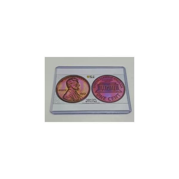 1961 1C PCGS リンカーン セント プルーフ PR67RD TrueView &amp; Toned