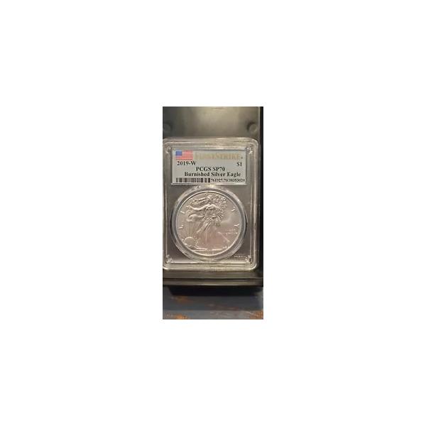 完璧！ 2019-W PCGS SP70 バーニッシュシルバー イーグル