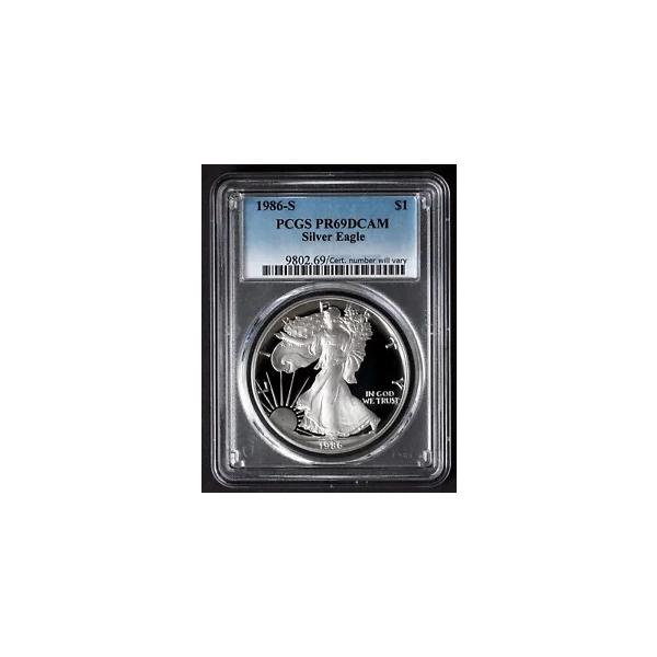 1986-S PCGS PR69 DCAM アメリカン シルバー イーグル プルーフ $1 PR69DCAM