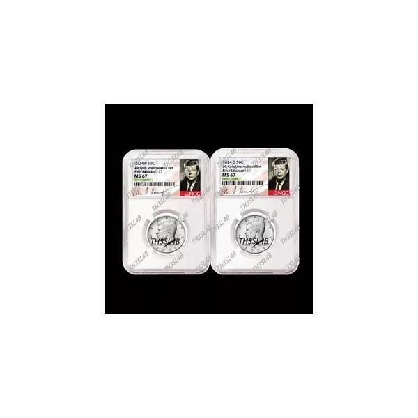 ??プレセール?? 2024 年初回リリース PD KENNEDY NGC MS67 ハーフダラー P D 2 コインセット