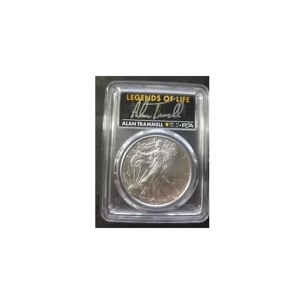 2021 PCGS MS70 生産最終日 シルバー イーグル ドル、アラン トラメル署名