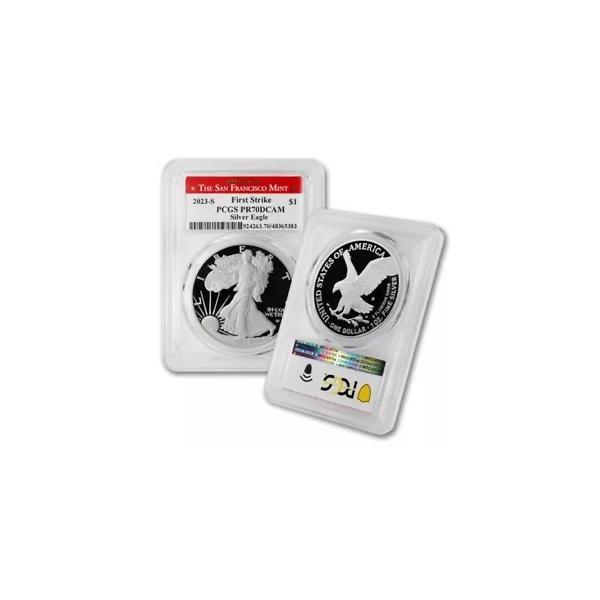 2023-S $1 米国シルバー イーグル PCGS PR70 ディープ カメオ プルーフ ファースト ストライク 1 オンス コイン