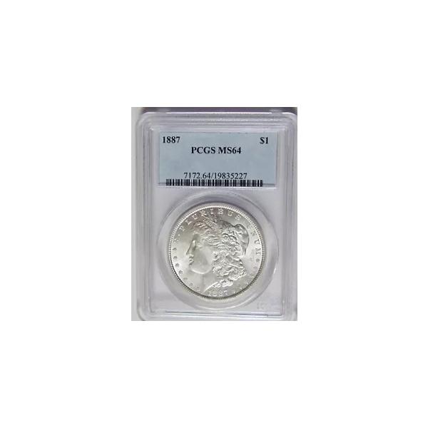 1887 P モルガン シルバー ダラー PCGS MS-64