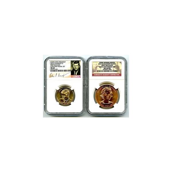 2015 KENNEDY NGC MS68 RD ファースト配偶者ドルコイン &amp; メダルセット初リリース JP7