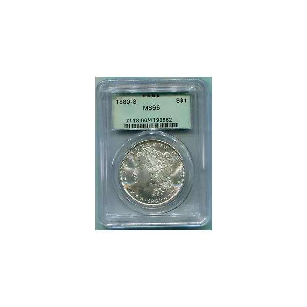 1880-S モーガン シルバー ドル PCGS MS66 MS-66 オールド グリーン ホルダー ああ、素晴らしい !!!