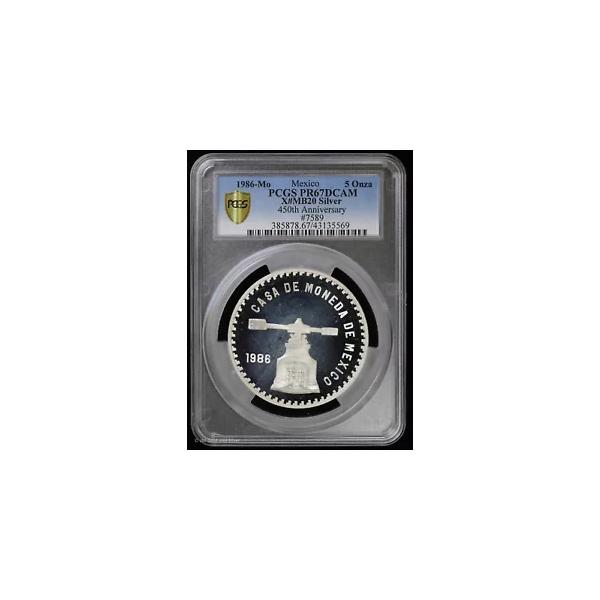 1986 Mo メキシコ 5 オンザ 5 オンス シルバー プルーフ スケール オンザ PCGS PR 67 DCAM | X#MB20