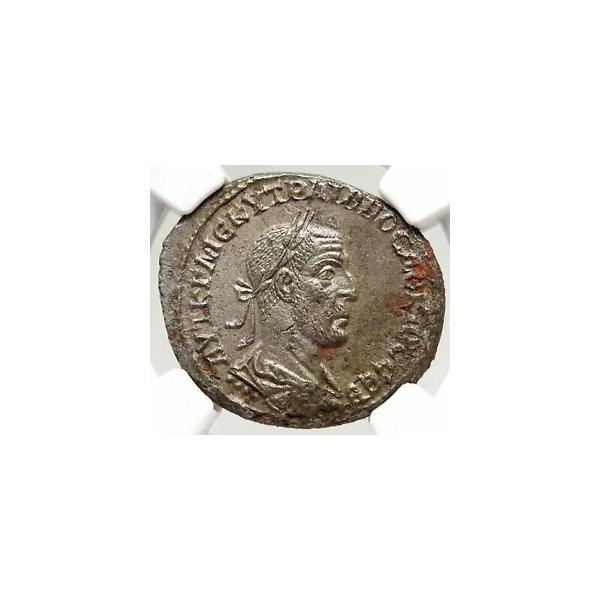 TRAJAN DECIUS 本物の古代 249AD アンティオキア TETRADRACHM ローマ コイン NGC i83566