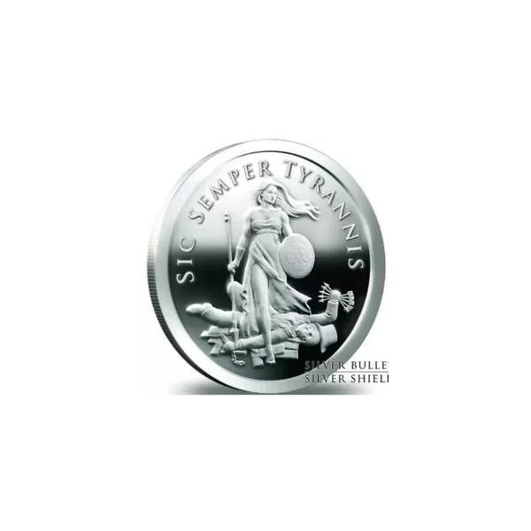 5オンス .999 ピュアシルバー シールド BU SIC SEMPER TYRANNIS FREEDOM ラウンド コイン ガール ホット