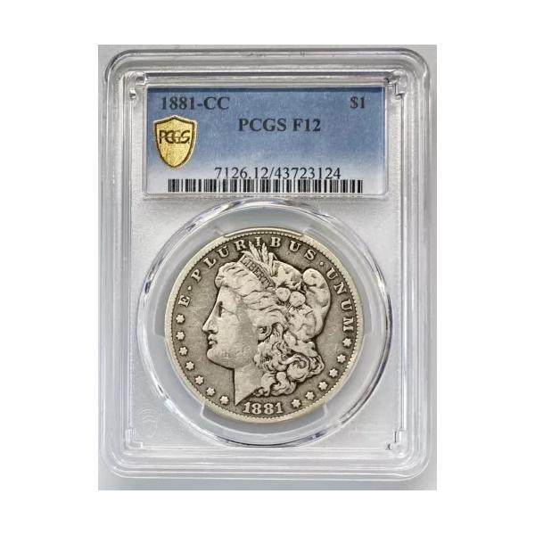 1881-CC モーガン シルバー 1 ドル PCGS F12 (カーソンシティ造幣局)