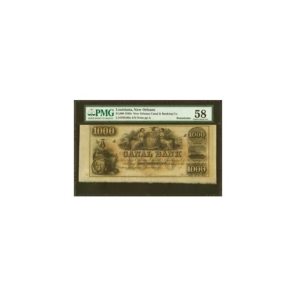 1850年代 - ルイジアナ州 - ニューオーリンズ運河岸壁 - PMG 58 - 美しい高級階級