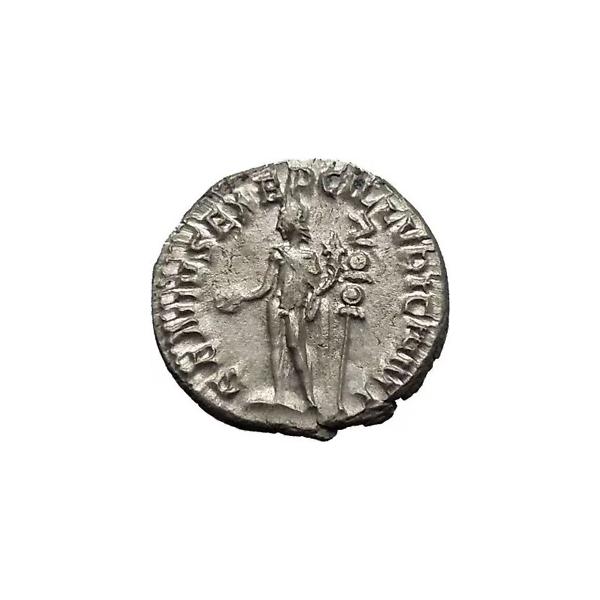 TRAJAN DECIUS 250AD シルバー 本物の古代ローマのコイン Genius Cult i52135