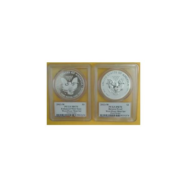 2013-W シルバー イーグル ウエスト ポイント ミント セット - MOY サイン入り FS - PCGS MS70/PR70