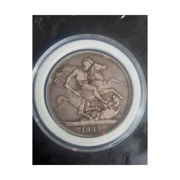 オリジナル 1821 クラウン - ジョージ 4 世英国銀貨 Secundo Edge
