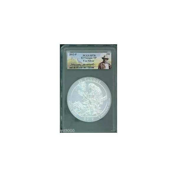 2012-P EL YUNQUE NP ATB 5 オンスシルバー PCGS SP70 セオドア・ルーズベルト SP-70
