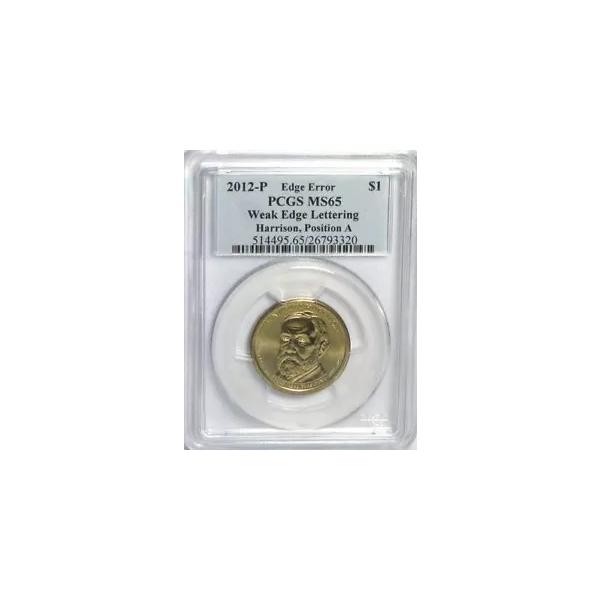 2012-P Harrison 弱いエッジ レタリング エラー PCGS MS65 POS A