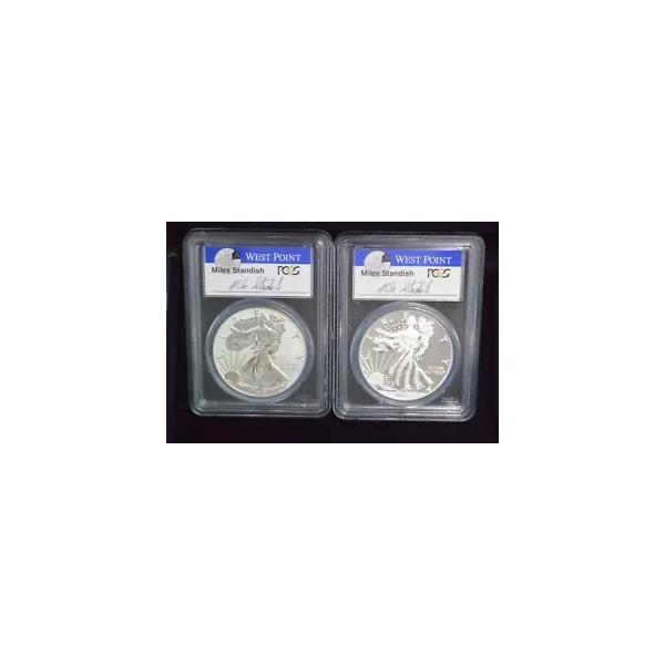 2013W シルバー イーグル 2 コイン セット PCGS PR70/MS70 リバース/エンハンスド FS マイル スタンディッシュ