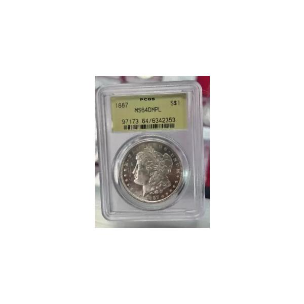 1887 PCGS MS64DMPL モーガン、古いホルダーに
