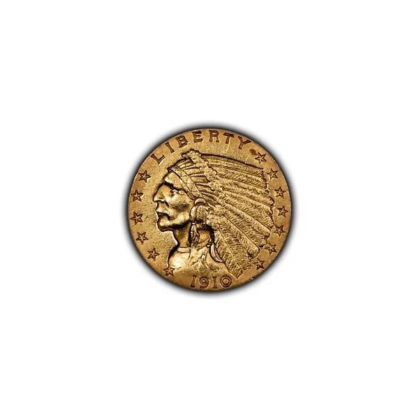 1910 G$2.50 インディアン ヘッド ゴールド クォーター イーグル - AU Dets - SKU-G3619