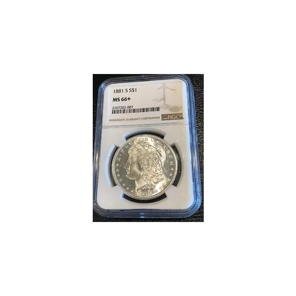 NGC MS66+ 1881 S モーガン シルバー ドル-古い米国コイン-FEB250