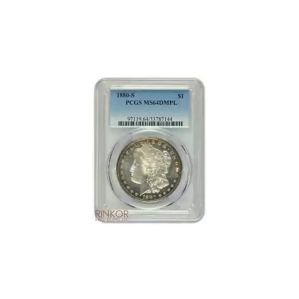 1880-S $1 モルガン ドル PCGS MS 64 DMPL