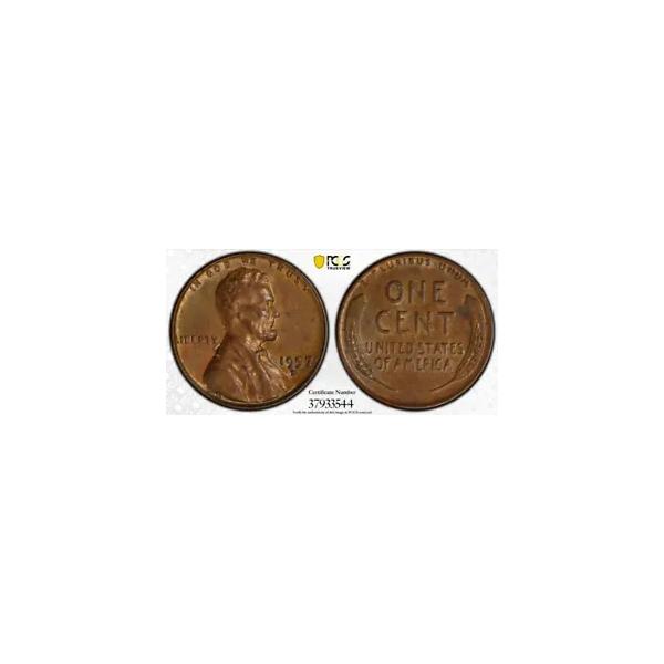 1957-D PCGS AU58 Obv Planchet Lam Mint ERR - RicksCafeAmerican.com