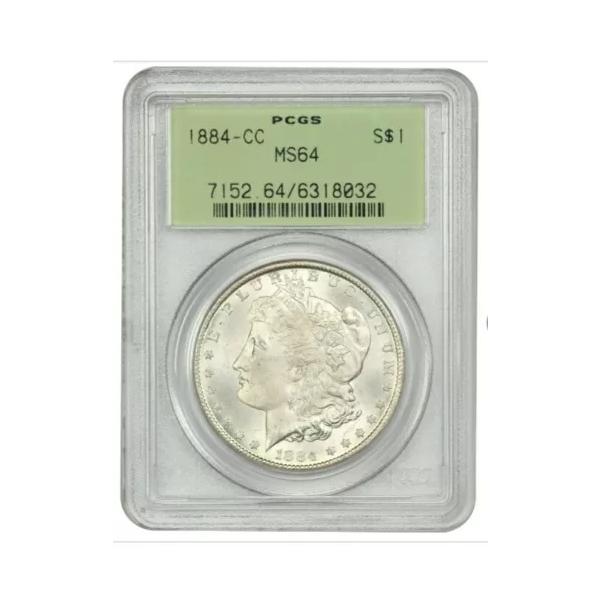 1884-CC モーガン シルバー ダラー PCGS MS-64 OGH Gen 3.0