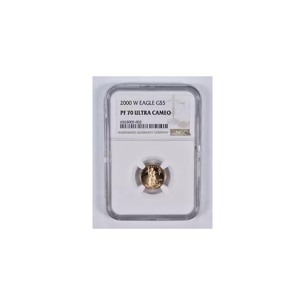 PF70 UCAM 2000-W $5 アメリカン ゴールド イーグル 1/10 オンス.999 ファインゴールド NGC *2351