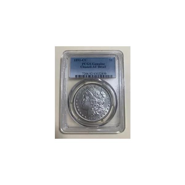 1891-CC $1 モーガン シルバー ダラー PCGS 本物のクリーニング済み-AU 詳細