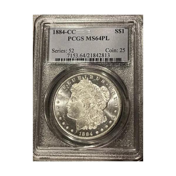 1884-CC モーガン シルバー ダラー PCGS MS64 PL 送料無料