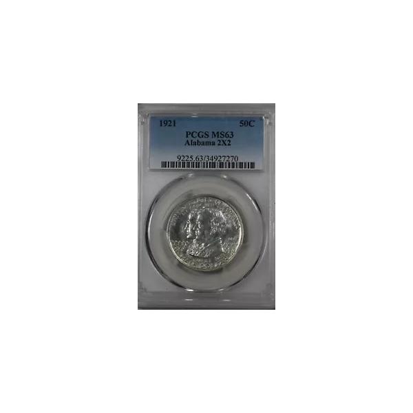 1921 .50 PCGS MS 63 アラバマ 2X2 クラシック記念コイン、米国記念