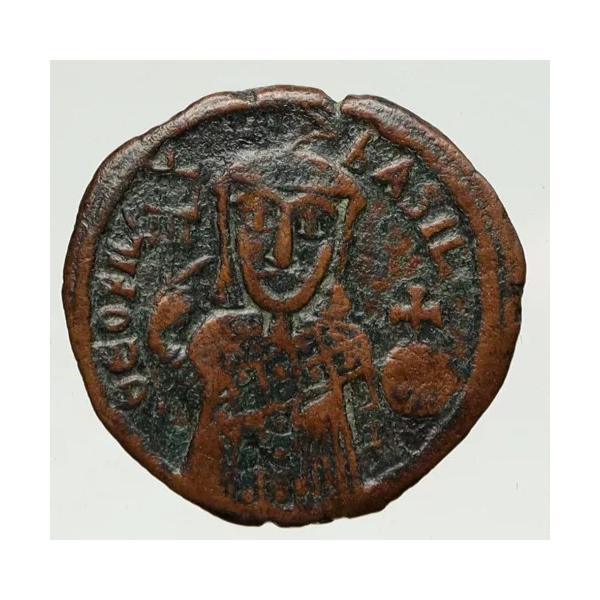 THEOPHILUS 835AD 勝利 vs ARABS Follis 本物の古代ビザンチンコイン i93225
