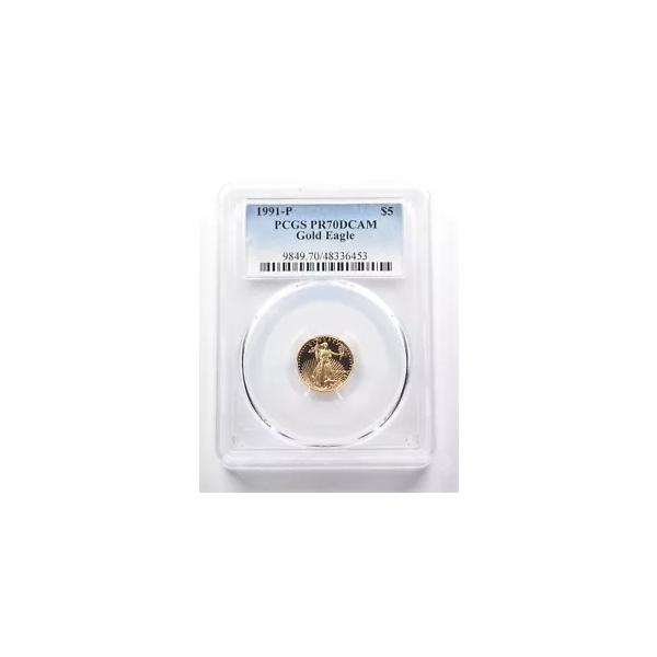 1991-P $5 アメリカン ゴールド イーグル 1/10 オンス 0.1 オンス ゴールド PR70 DCAM PCGS *1841