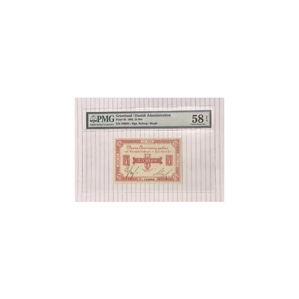 グリーンランド 25 鉱石 1905 P-4b aUNC PMG 58