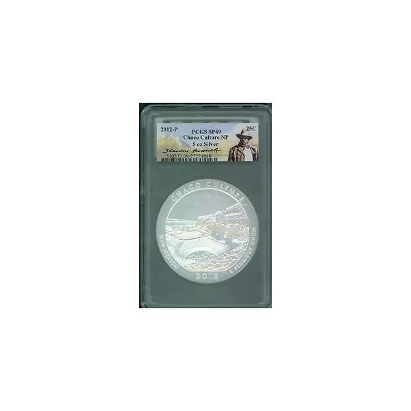 2012-P チャコ カルチャー アメリカ ビューティフル 5 オンス シルバー PCGS SP69 セオドア ルーズベルト