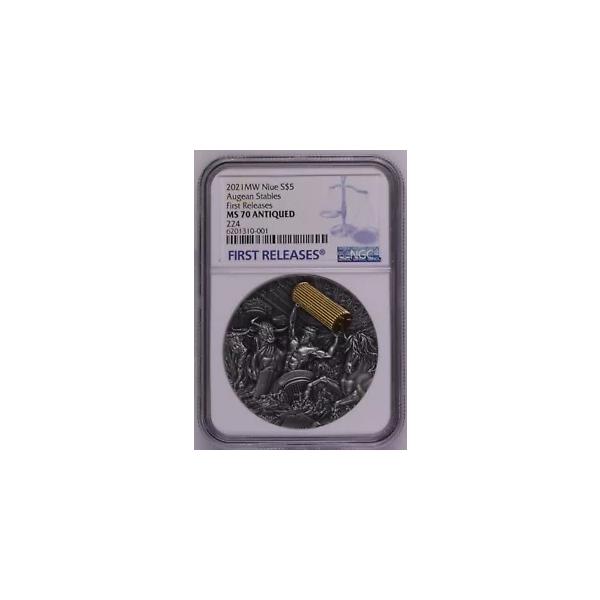NGC MS70 FR ニウエ 2021 Augean Stables Labors of Hercules 2オンス シルバー コイン